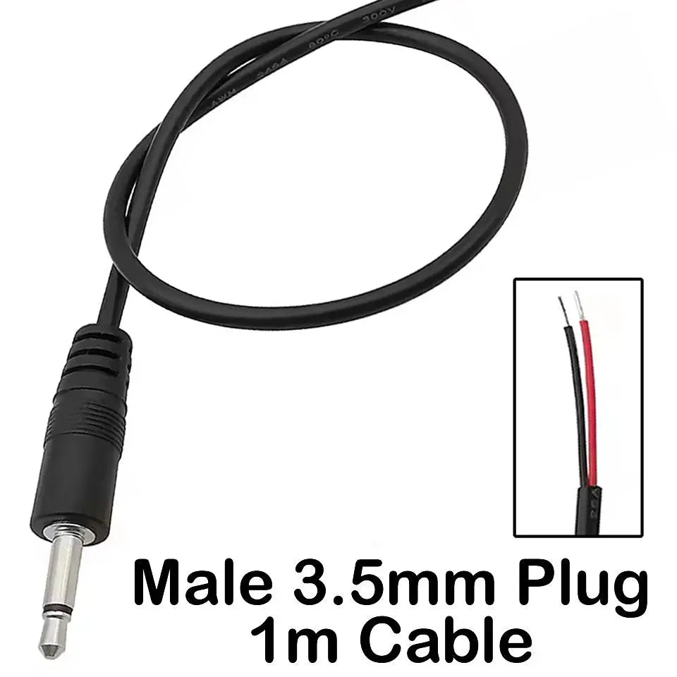 3.5mm Plug With 1m Connection DIY Cable - Joanne's E-Stim Emporium